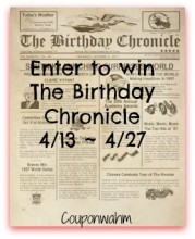 My Birthday Chronicle Giveaway & Review (ends 4/27)