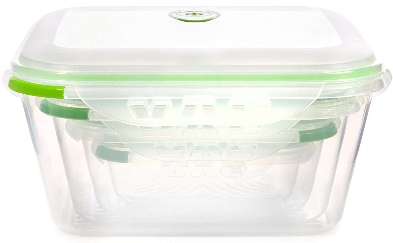 Ozeri INSTAVAC Nesting Food Storage Container Vacuum Freshness